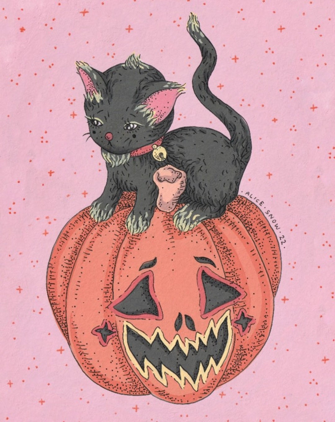 Jack-o-cat PRINTS - Etsy