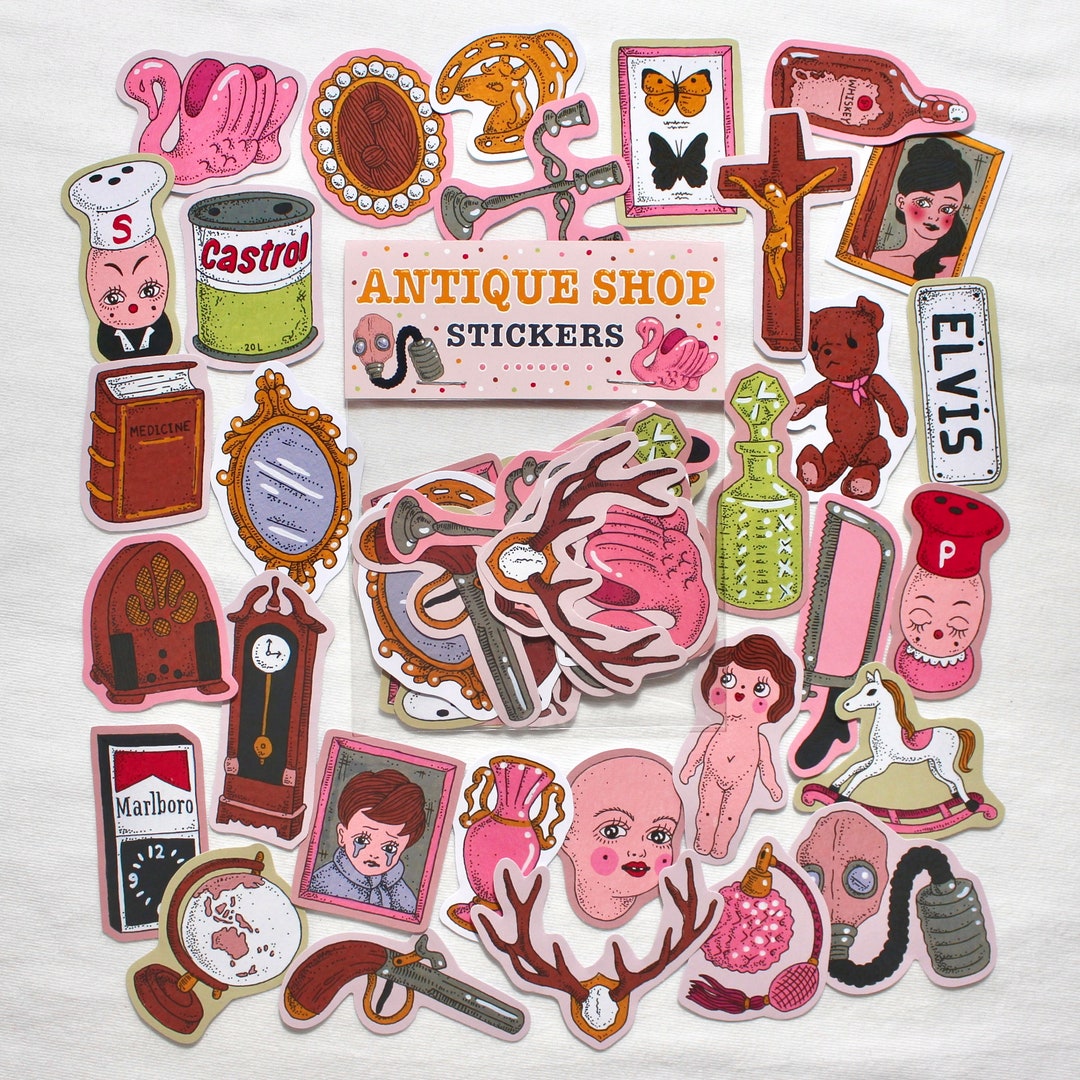 Antique Shop STICKERS (30 Pack) - Etsy