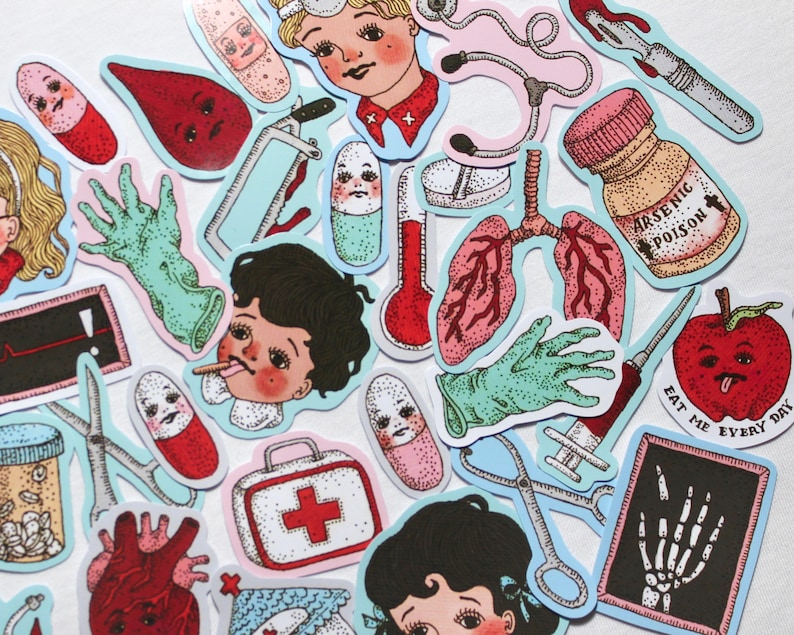 Medical STICKERS 34 Pack - Etsy