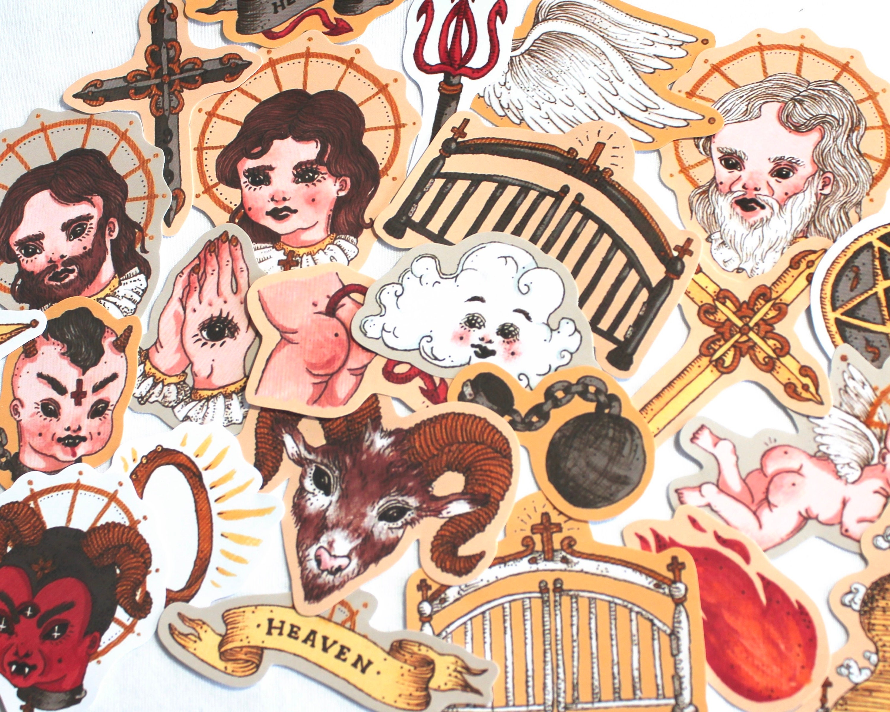 Heaven + Hell STICKERS (24 Pack) - Etsy