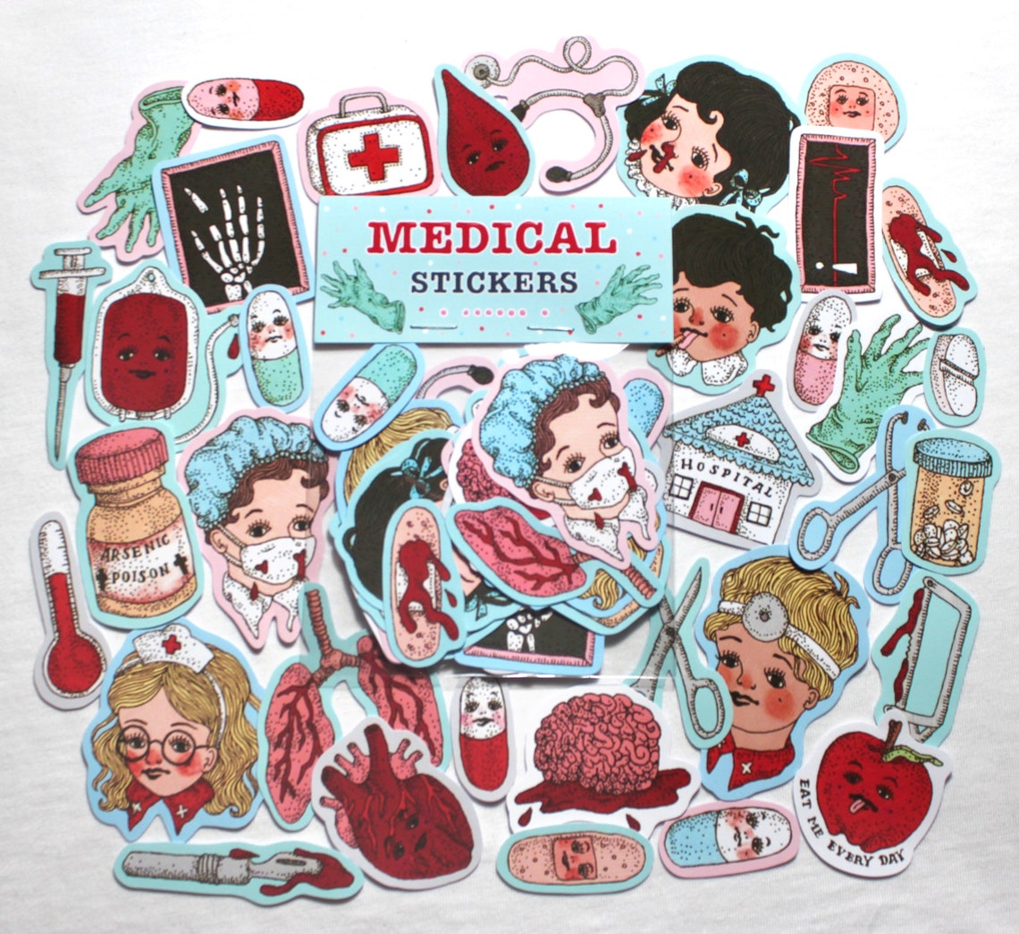 Medical STICKERS 34 Pack - Etsy