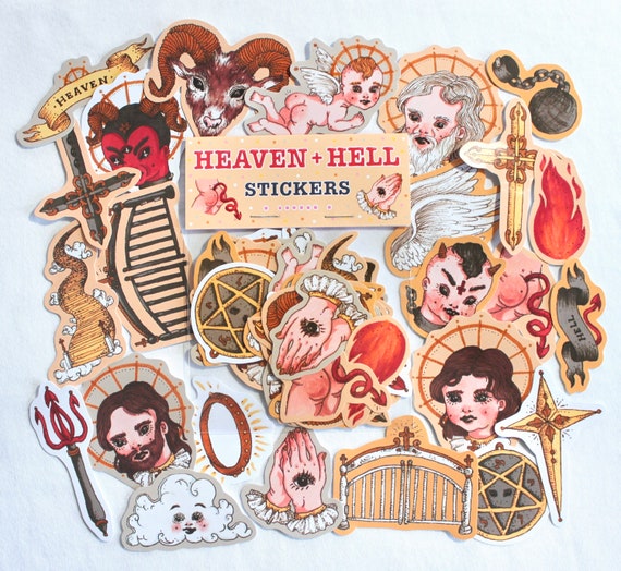 Heaven Hell STICKERS 24 Pack - Etsy New Zealand