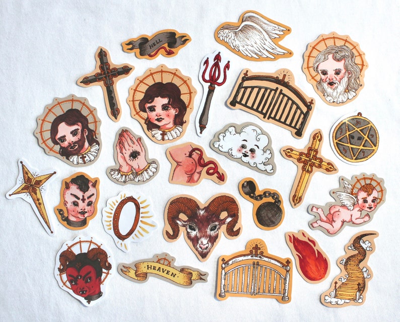 Heaven + Hell STICKERS (24 Pack) - Etsy