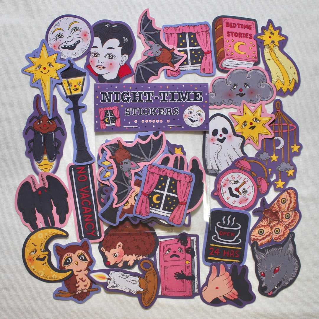 Night-time STICKERS (25 Pack) - Etsy