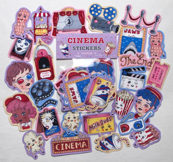 Cinema STICKERS 25 Pack - Etsy