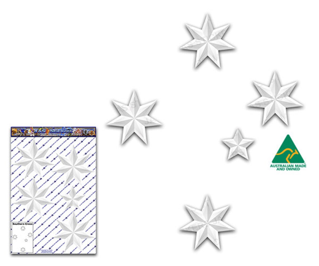White SOUTHERN CROSS Stars Olympic Aussie Flag Large Car - Etsy
