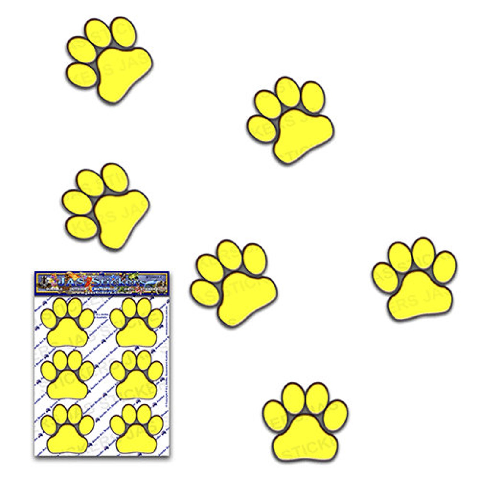 PAW PRINTS Small Yellow ANIMAL Pet Cat Dog Vinyl Window Bumper | Etsy