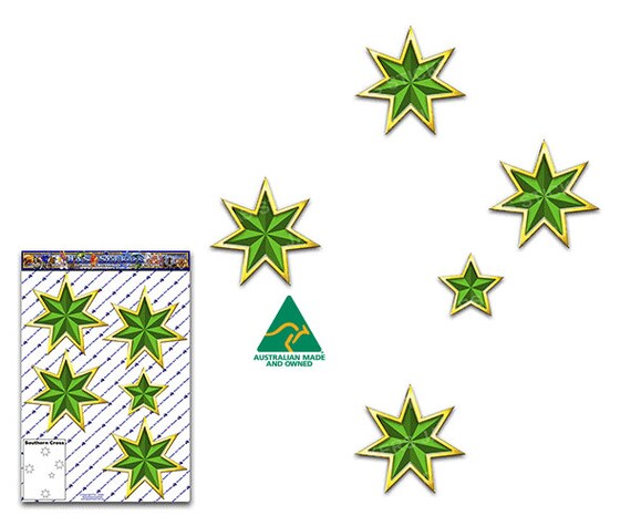 Green & Gold SOUTHERN CROSS Stars Olympic Large Car STICKER - Etsy