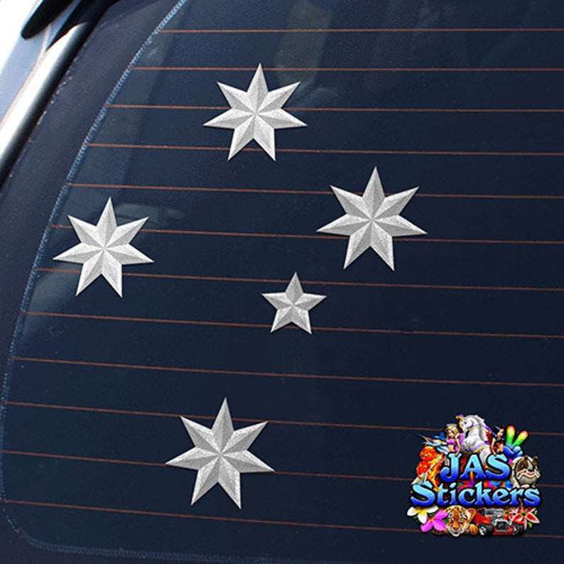White SOUTHERN CROSS Stars Olympic Aussie Flag Large Car Sticker Decal ...
