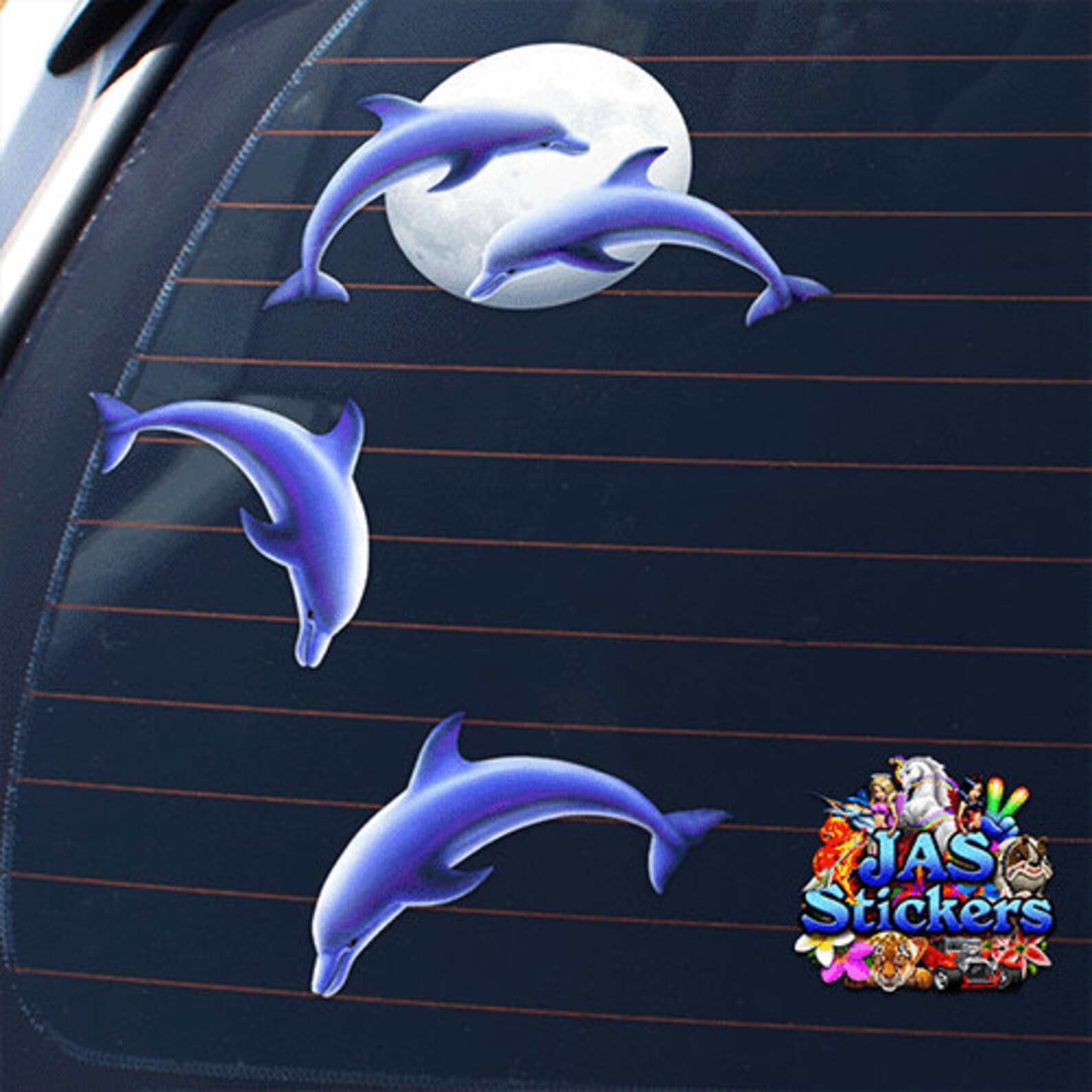 Moon DOLPHIN Animal Car Decal Window Large Vinyl Sticker Pack - Etsy