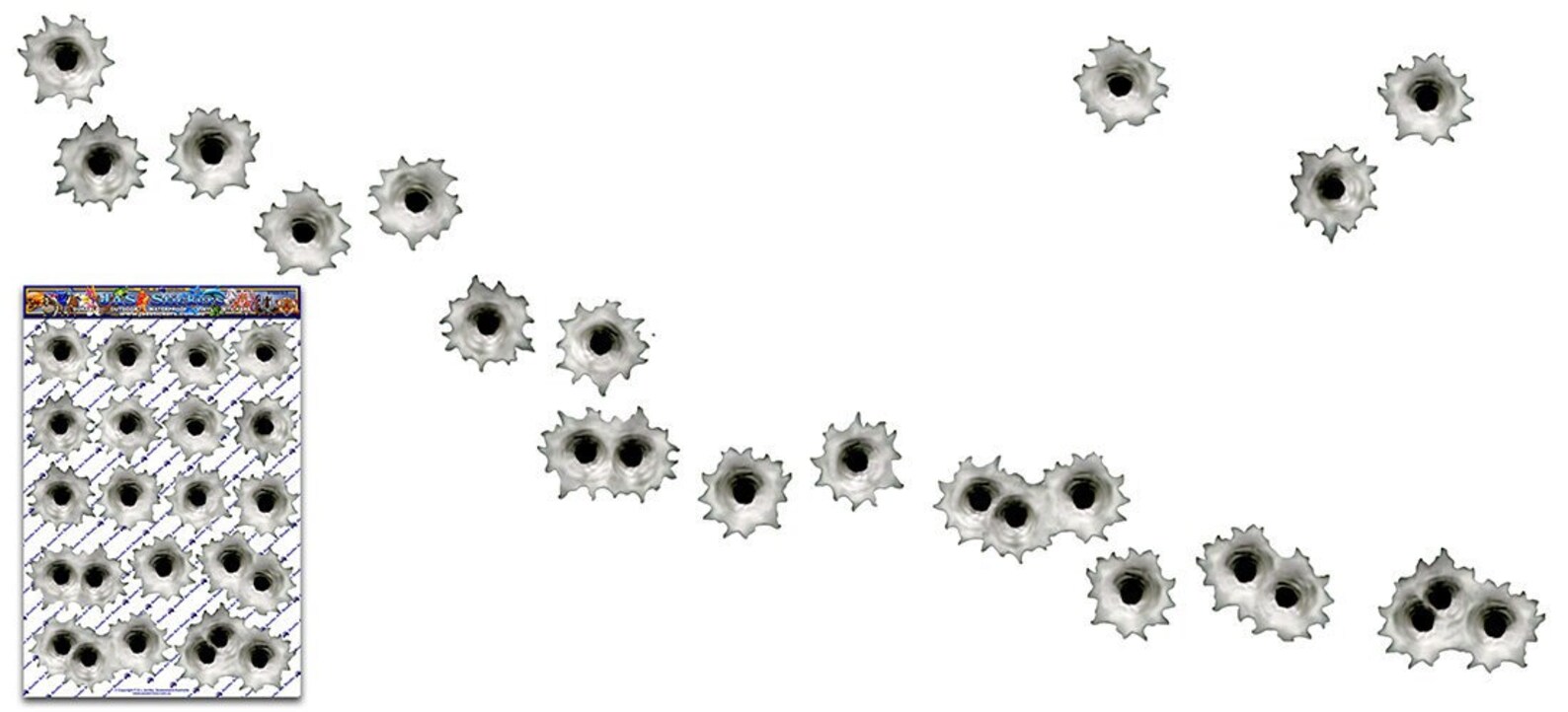 17 Fake BULLET HOLES Pack Funny Car Stickers Decal Bicycle Truck ...