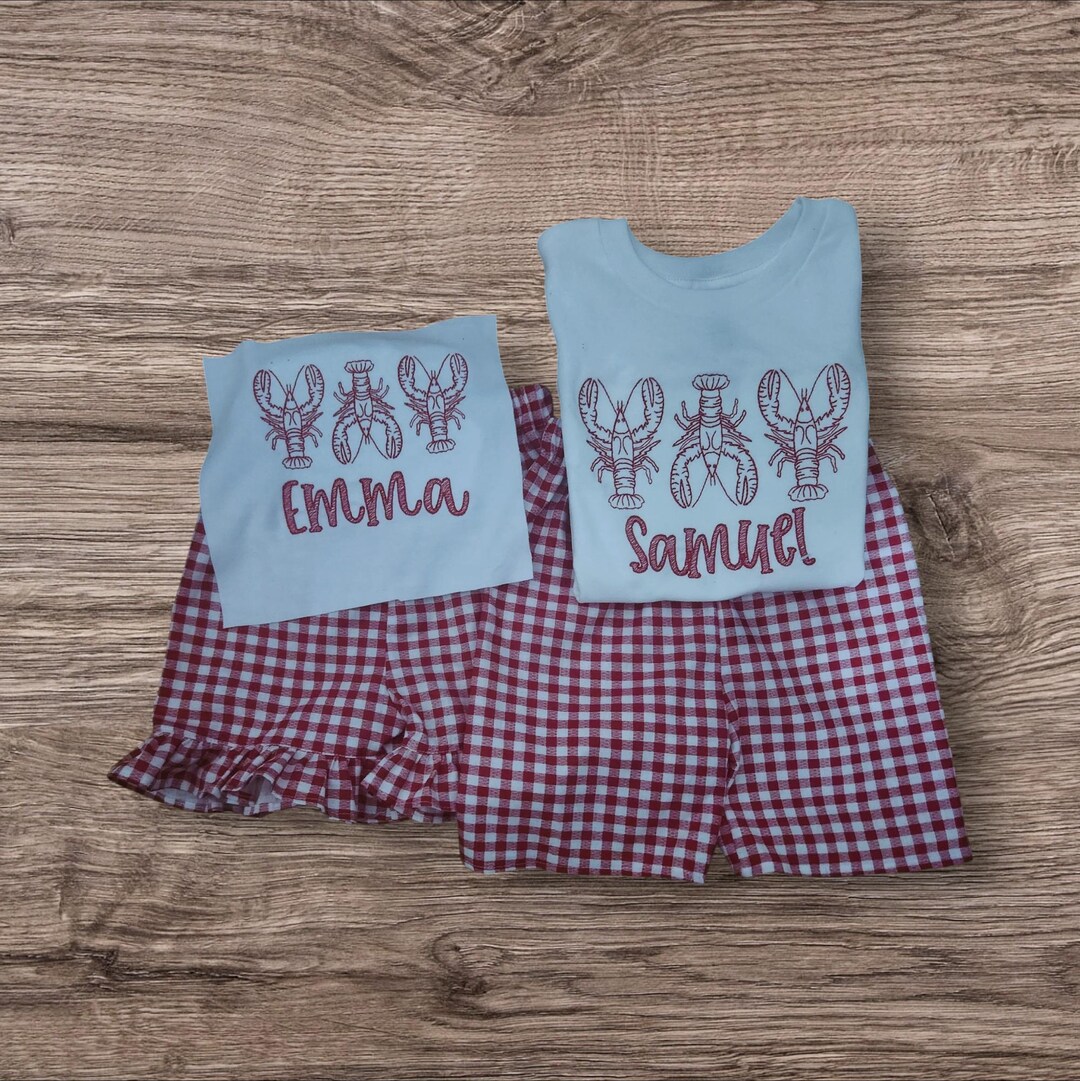 Handmade Crawfish Outfit, Girls & Boys Short Set - Etsy