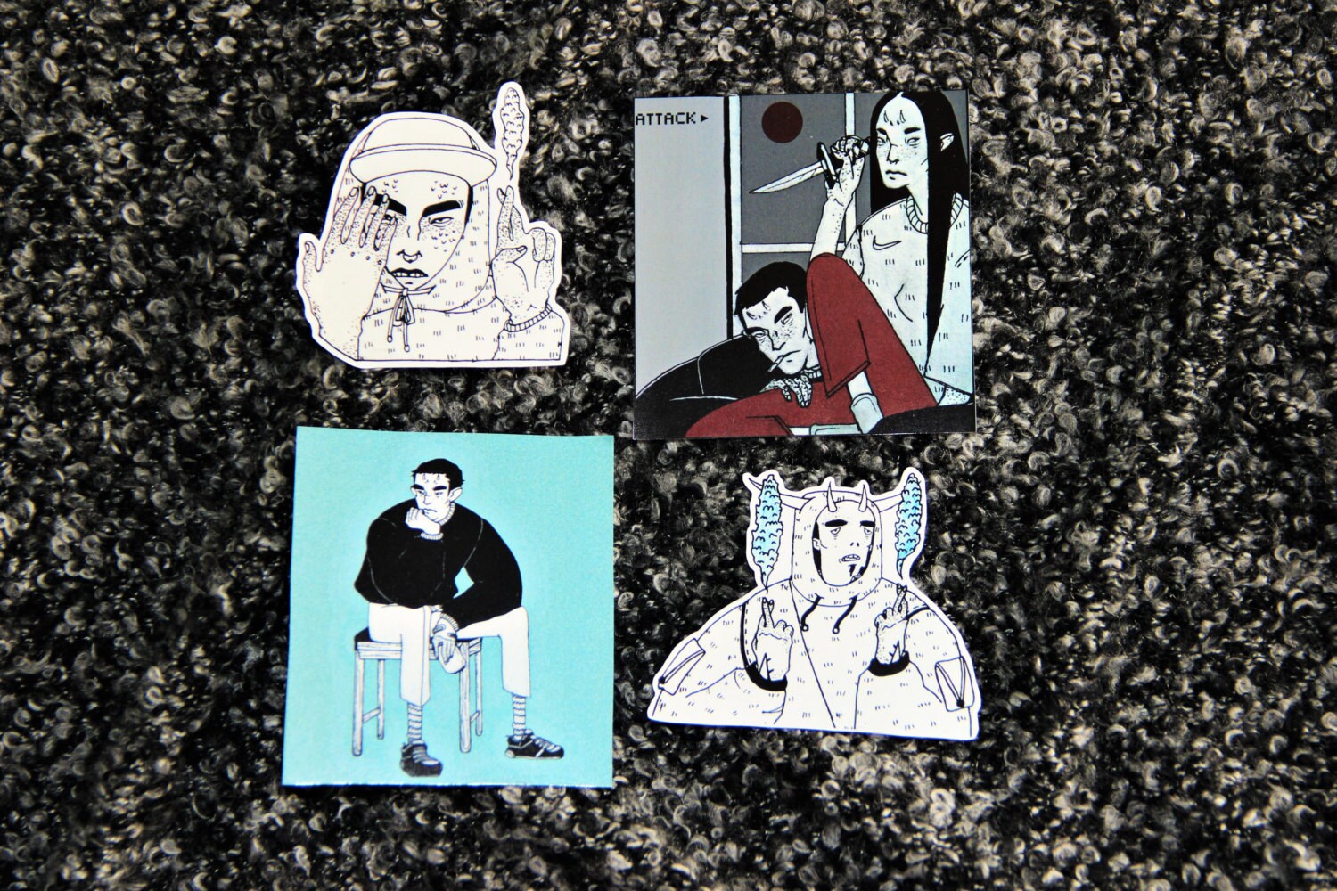 Attack stickers pack | Etsy