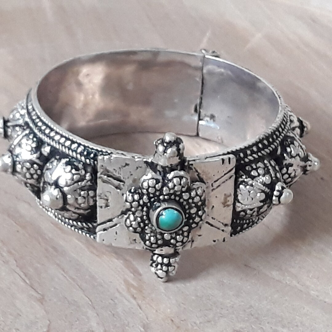 Traditional Moroccan Bangle, Handmade Silver Bangle, Bohemian Boho ...