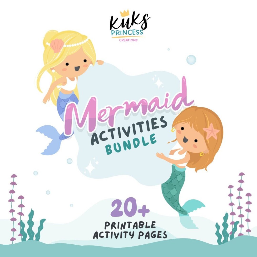 Mermaid Themed Printable Activity Pages Bundle - Etsy