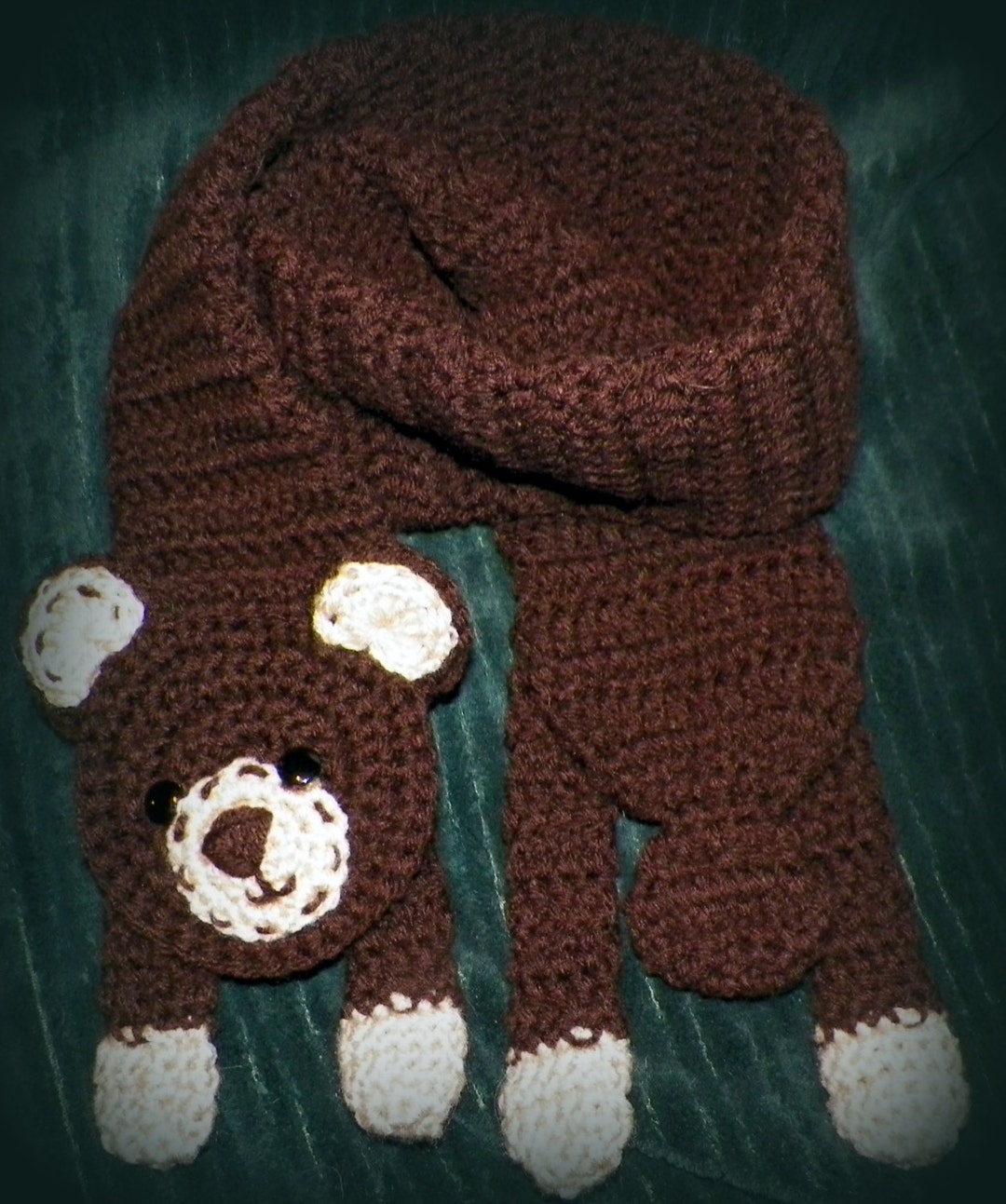 Adorable Teddy Bear Scarf crochet Kids Scarf - Etsy