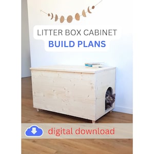 Cat Litter Box Cabinet Build Plans: DIY Top Opening Cat Furniture ...