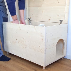Cat Litter Box Cabinet Build Plans: DIY Top Opening Cat Furniture ...