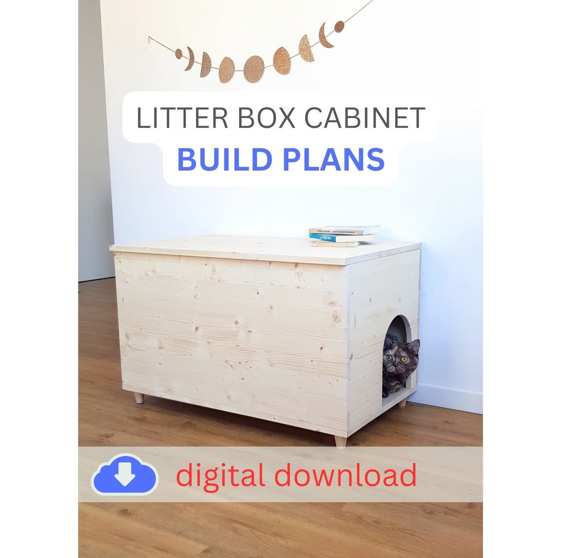 Cat Litter Box Cabinet Build Plans: DIY Top Opening Cat Furniture ...