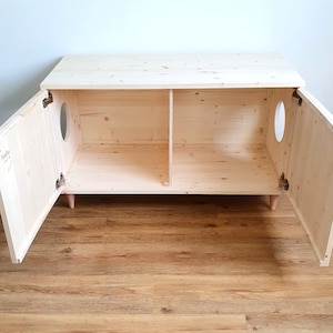 Cat Double Litter Box Cabinet Build Plans, DIY Litter Box Plans, Cat ...