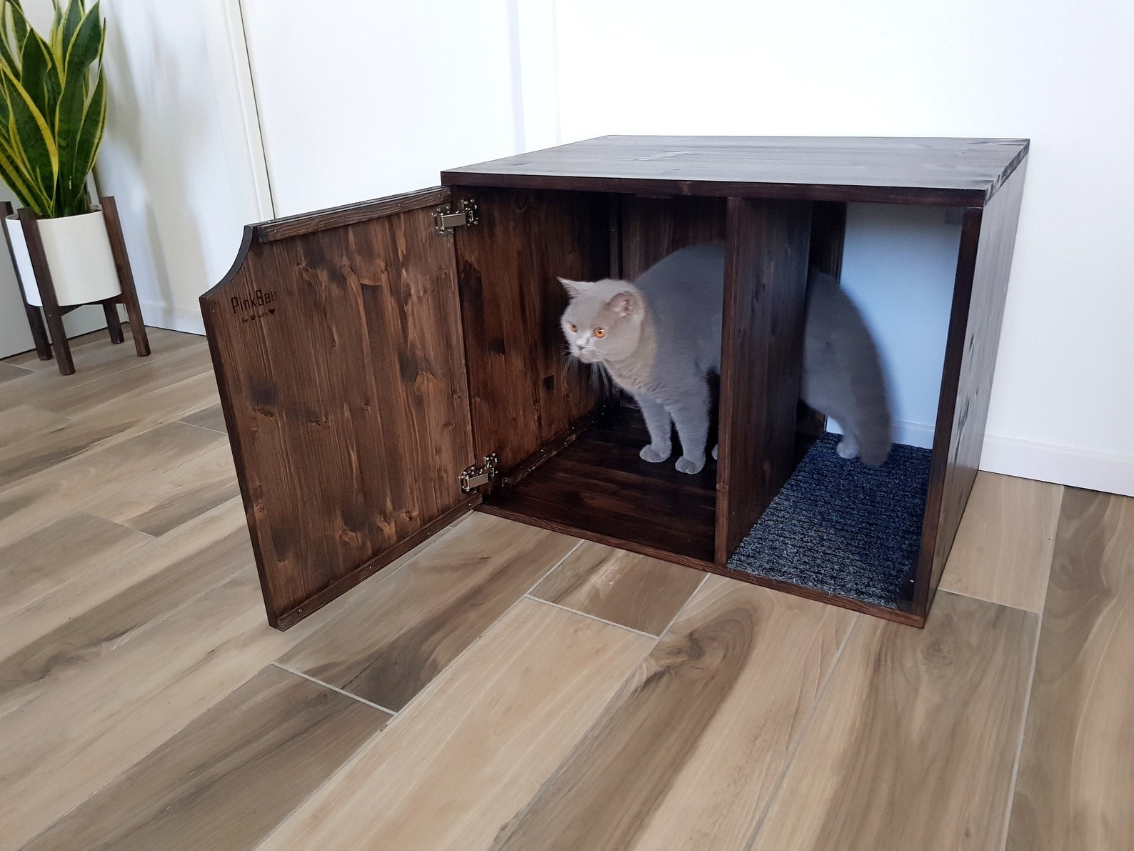 Modern Cat Litter Box Cabinet, Pet Furniture, Litter Box Cover, Cat ...