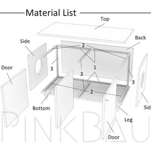 Cat Double Litter Box Cabinet Build Plans, DIY Litter Box Plans, Cat ...