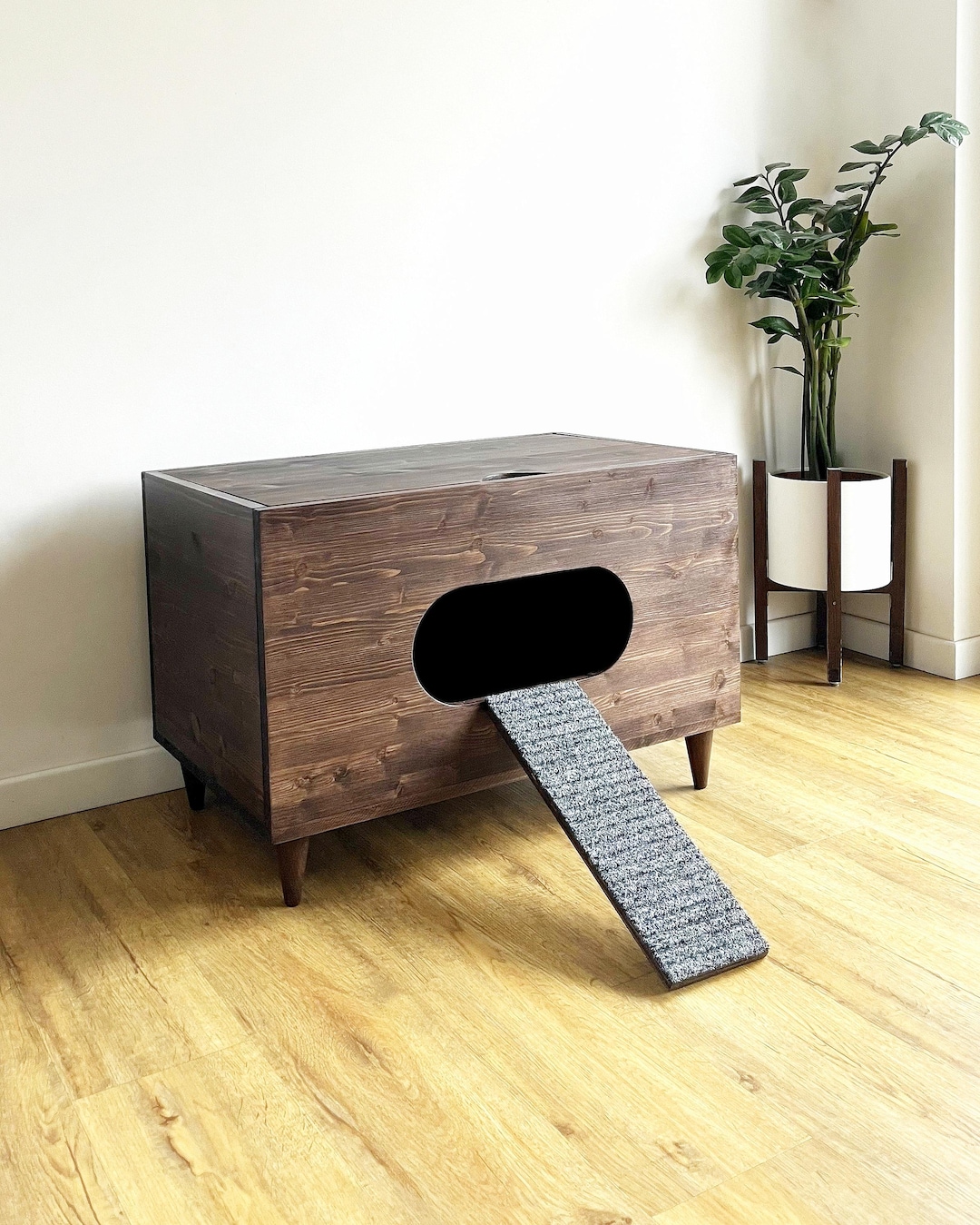 Bunny Litter Box With Hay Feeder: Modern Rabbit Hutch - Etsy