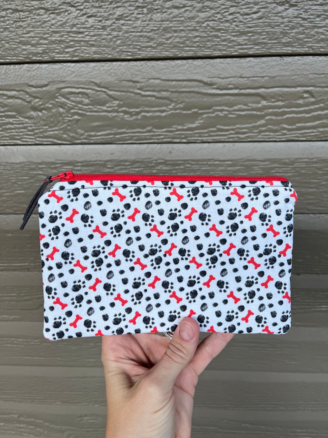 Paw Print Zipper Pouch/ Dog Zipper Pouch/ Dog Treat Bag/ Paw - Etsy