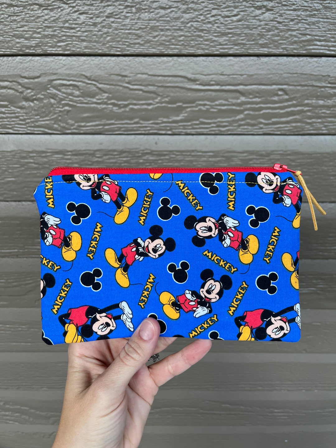 Mickey Mouse Zipper Pouch/ Disney Zipper Pouch/ Mikey Mouse - Etsy