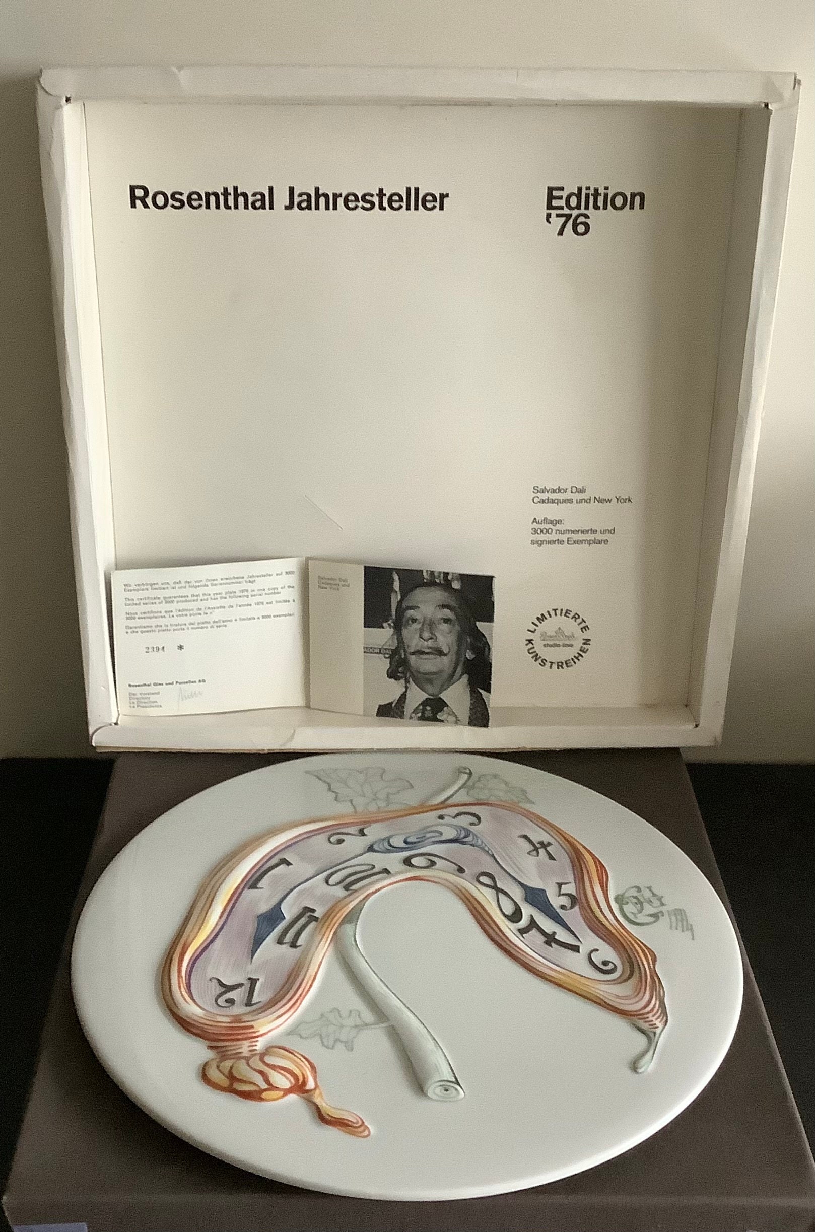 Rosenthal Plate Salvador Dali Melting Clock Plate, 1976. With Signed ...