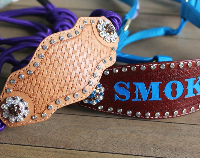 Custom Tooled Leather Livestock Show Number Harness - Etsy