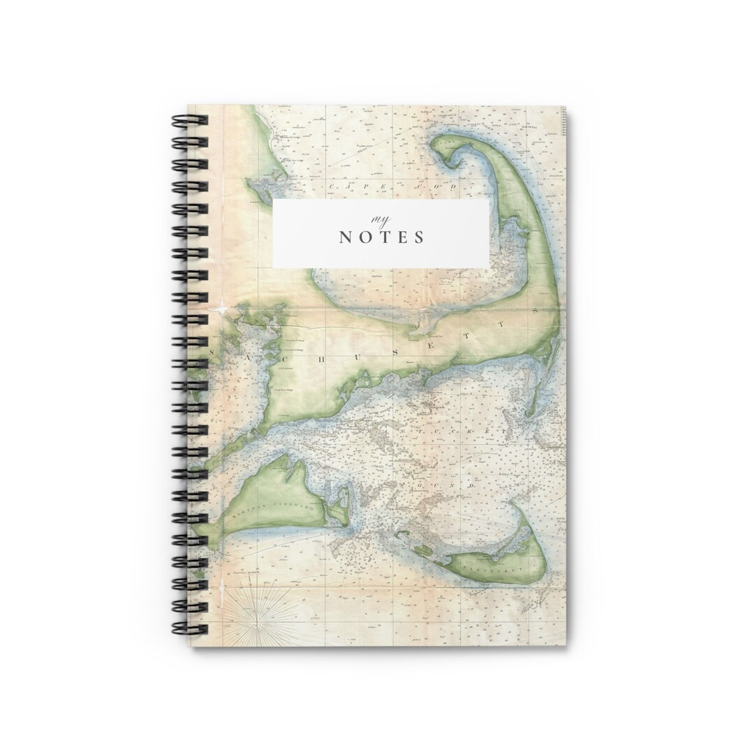 Cape Cod Journal Map of Cape Cod Notebook Massachusetts Notebook Boston ...