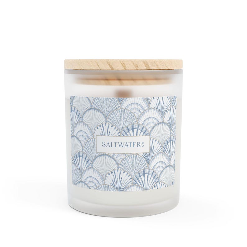 Seashell Candle Coastal Aesthetic Ocean Scented Frosted Glass Candle ...