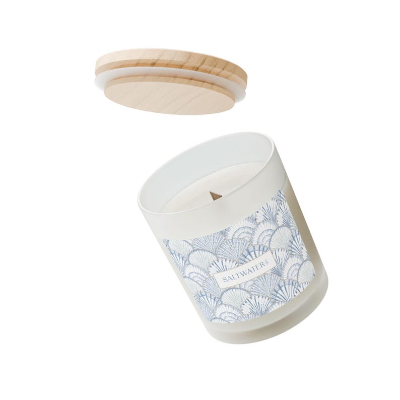 Seashell Candle Coastal Aesthetic Ocean Scented Frosted Glass Candle ...