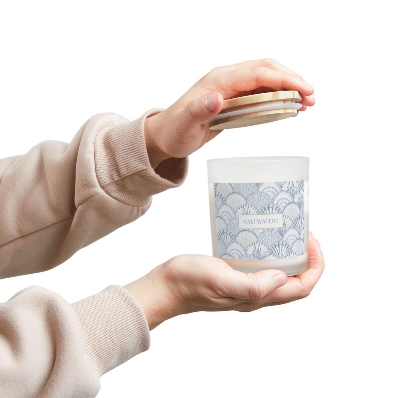 Seashell Candle Coastal Aesthetic Ocean Scented Frosted Glass Candle ...