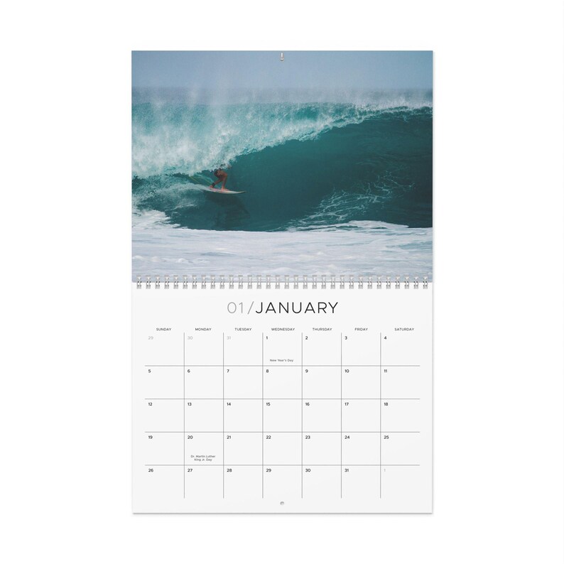 2025 Surfing Wall Calendar 8.5x11 Letter Size Calendar Surf Calendar ...