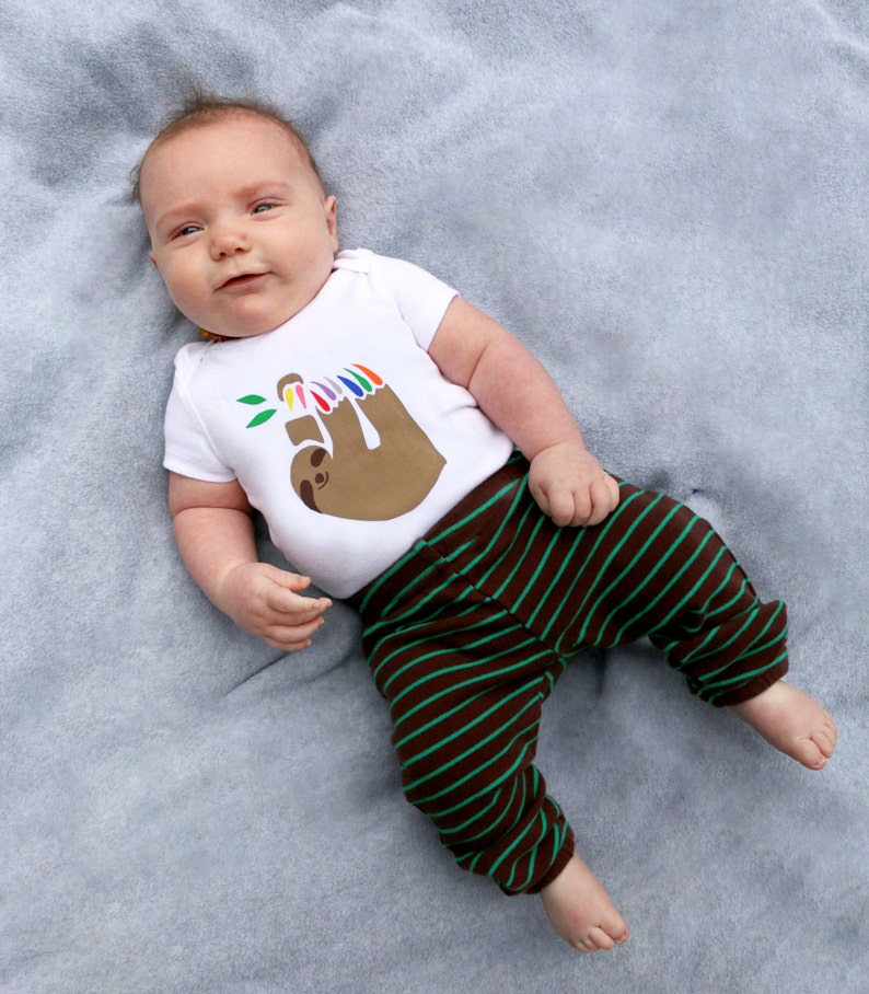 Sloth Baby One-Piece Bodysuit / Sloth Baby Clothes / Rainbow | Etsy