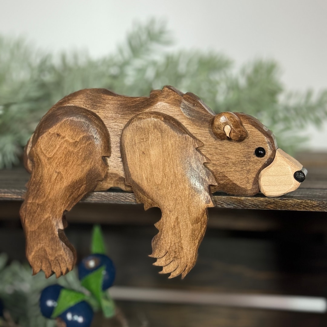 Montana Made Wooden Bear Shelf Sitter: Cabin Decor Accent - Etsy