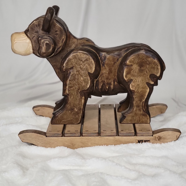 Handcrafted Wooden Rocking Bear Toy | Heirloom Ride-on for Toddlers - Etsy