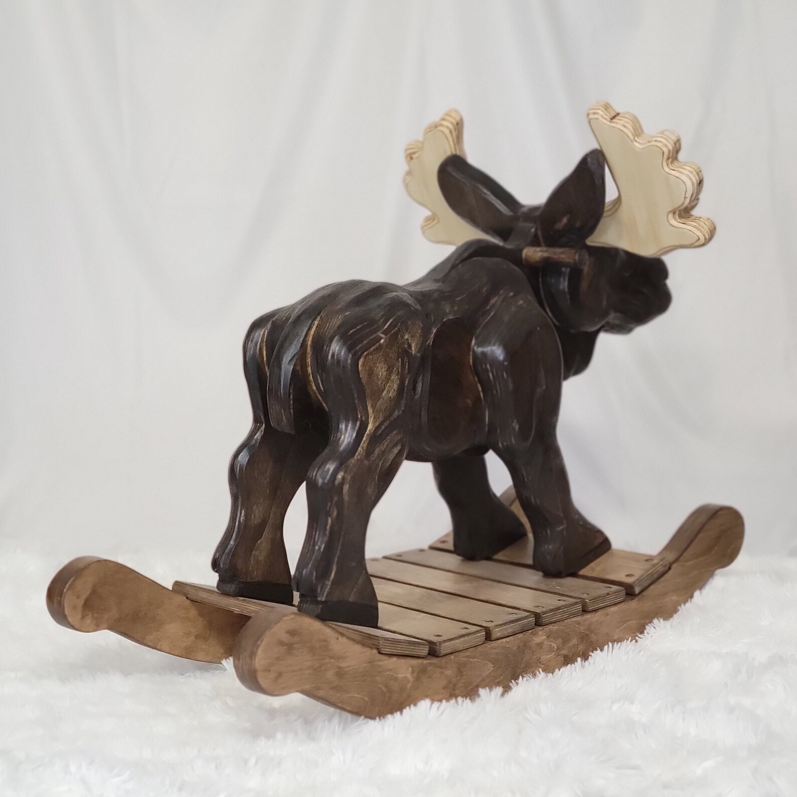 Carved Wooden Rocking Moose Rocking Horse for Toddler - Etsy