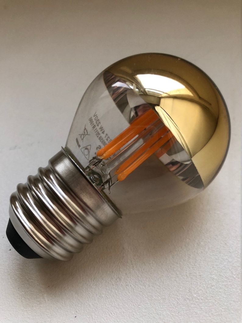 LED Bulb With Golden Cap E27 small Size and Compatible With - Etsy