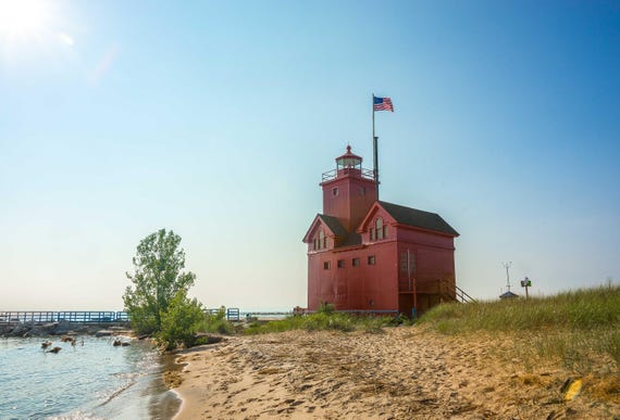 Big Red Lighthouse in Holland Michigan View 3 Photograph - Etsy
