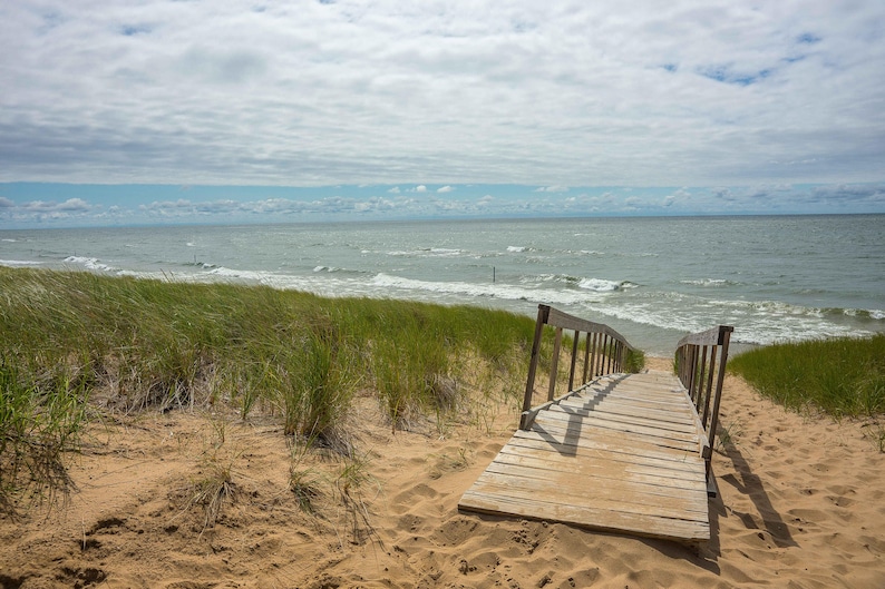 Landscape Pathway to Oval Beach Lake Michigan in Saugatuck Michigan ...