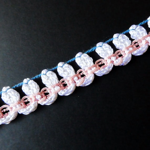 Vintage Pink and Blue Braid Gimp Trim 3 yds Scrapbooking Lace & Trim ...