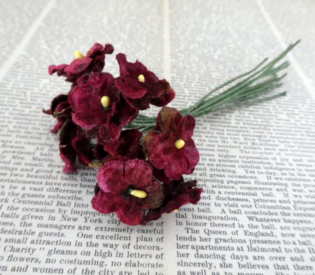 Velvet Forget-me-not Flowers Posy - Deep Red - Etsy