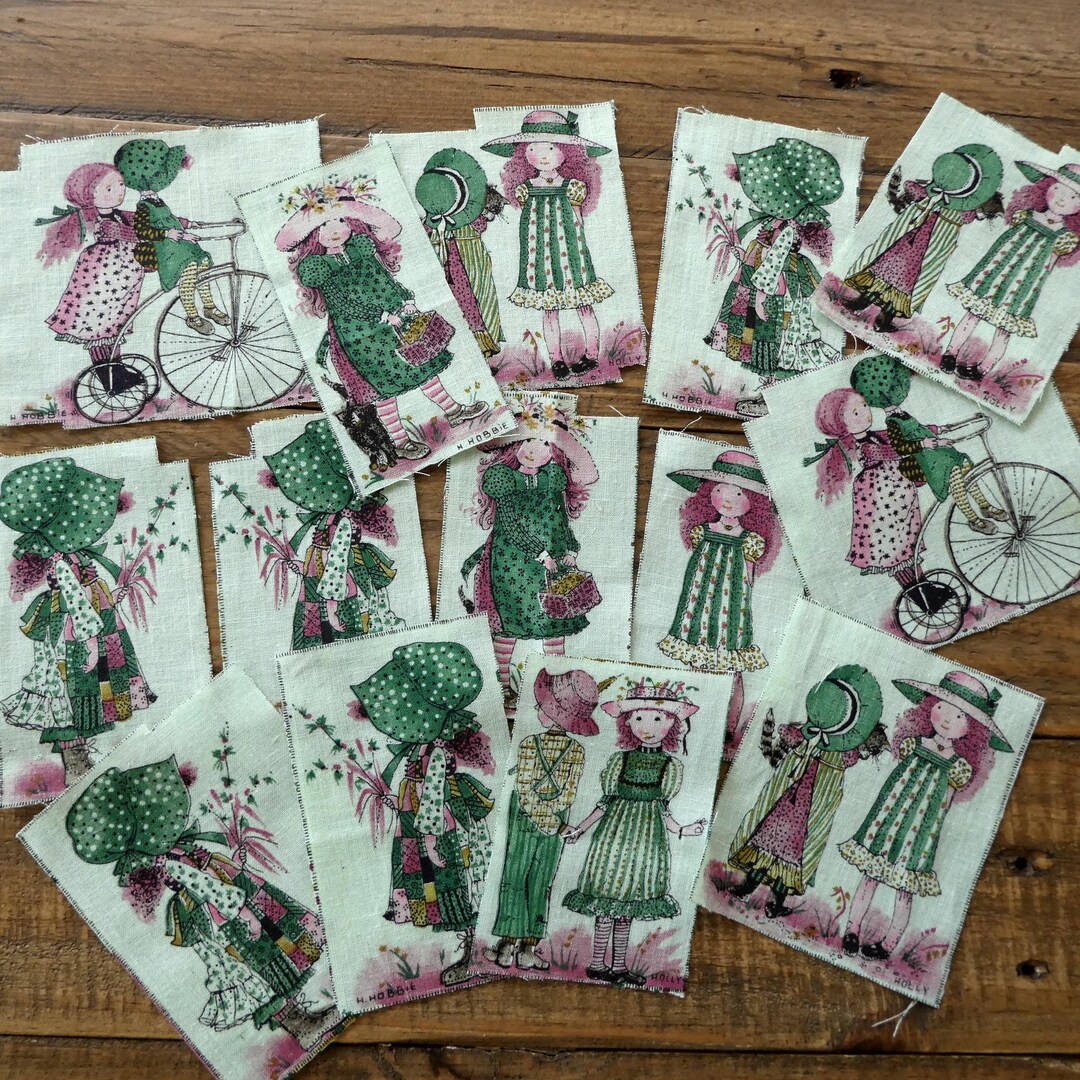 Vintage Holly Hobbie Fabric Squares, Fabric Snippets - Etsy