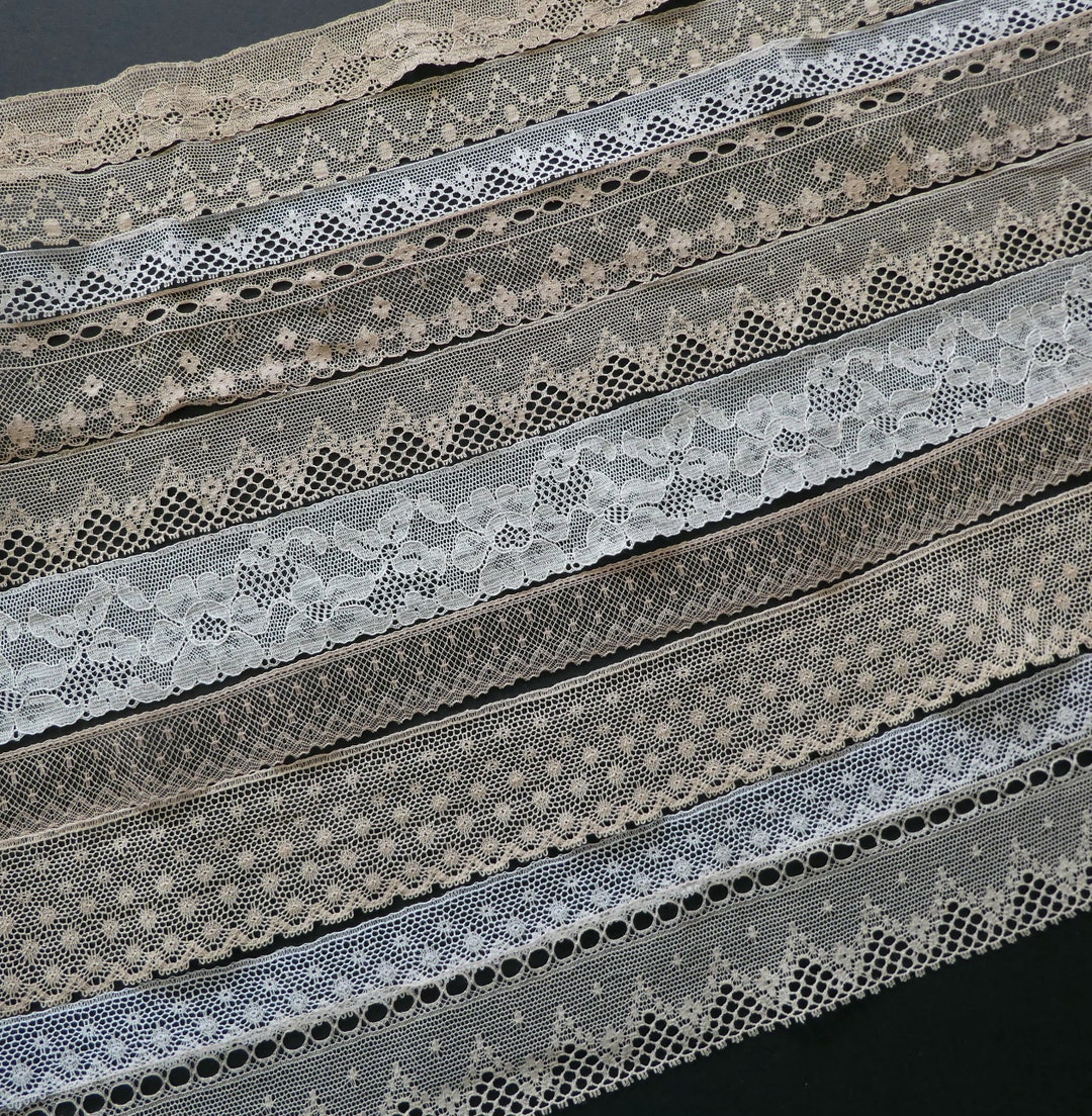 10 Metres Vintage English Cotton Lace, Beige and White Cotton Lace - Etsy