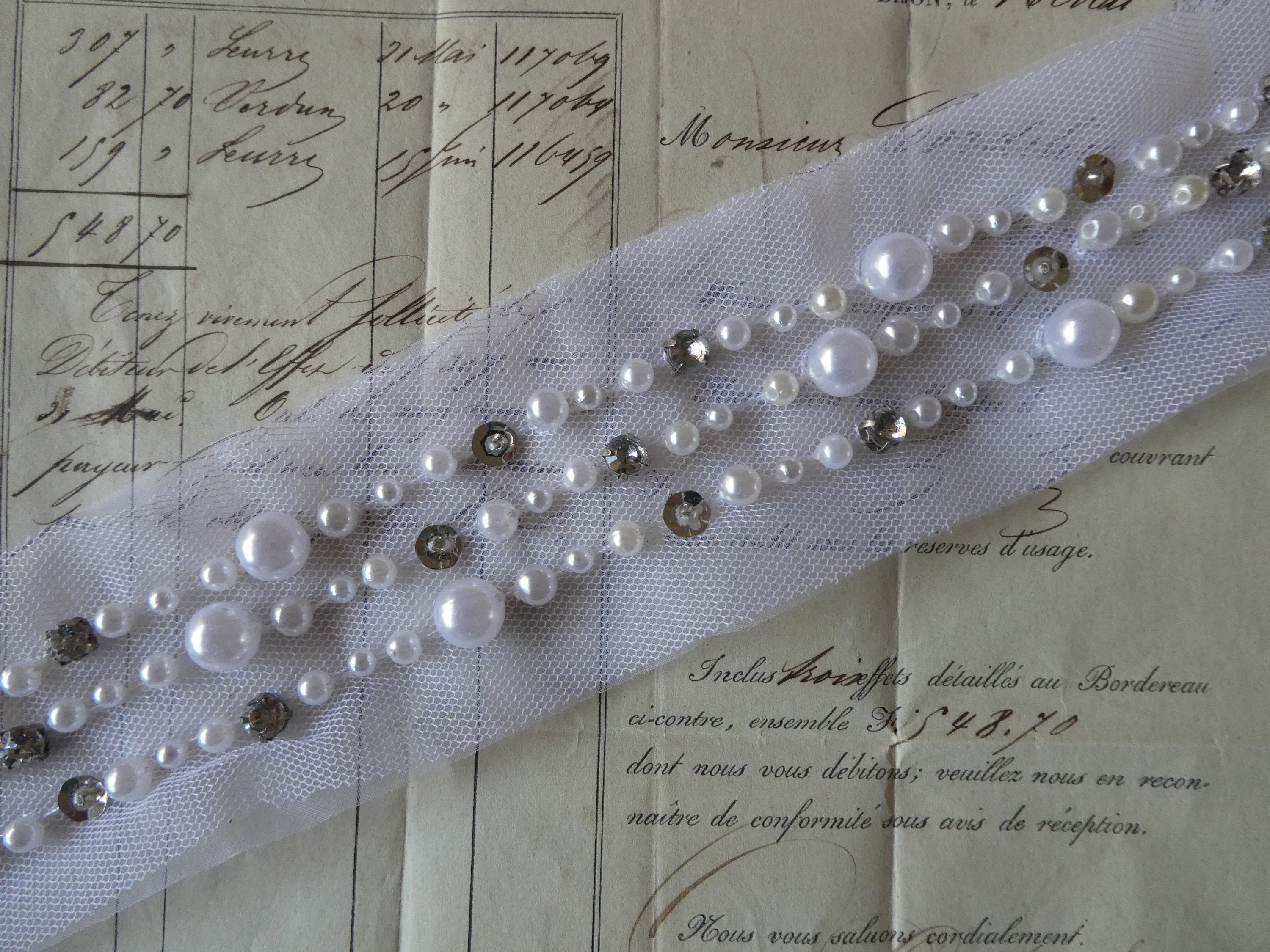 White Beaded Trim 5.5 Cms Wide by Half Metre - Etsy Australia