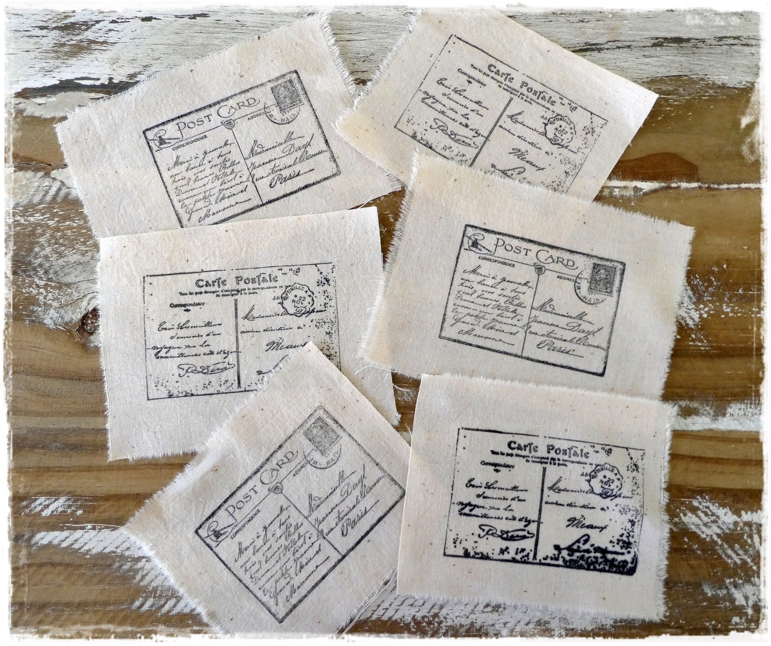 Pack of 6 Hand Stamped Postcard Motifs - Etsy