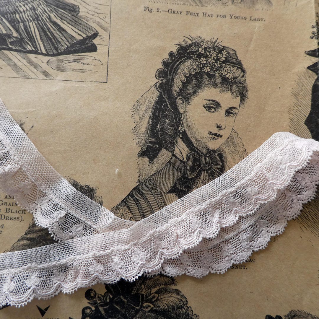 Antique Dusky Pink Net Lace With Ruffle, 2 Cm Wide, 2 Metres - Etsy